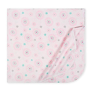 Just Born Boys and Girls Newborn Infant Baby Toddler Nursery 4-Piece Flannel Receiving Swaddle Blanket, Pink Floral, One Size