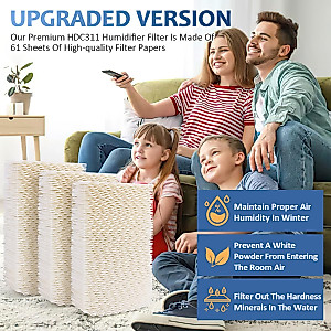 HDC311 Replacement Wicking Humidifier Filter For AIRCARE Humidifier models EA1201 and EA1208 humidifier filters (3-Pack)
