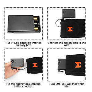 Heated Socks for Men, Battery Heated Socks, Electric Heating Socks for Men Women Camping Fishing Cycling Skiing Skating Hunting Hiking (Black)