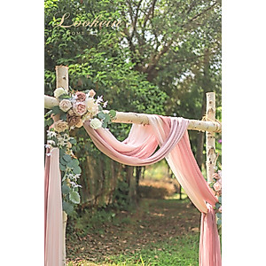 Lookein Arch Drapes for Wedding Party Reception Backdrop Wedding Arbor, 3 Panels 30" Wide 6.5 Yards, Blush& Dusty Rose& Mauve