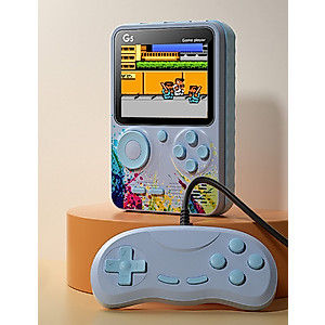 Retro Handheld Game Console AKKWEOP with 500 Classical FC Games-3.0 Inches Screen Portable Video Game Consoles Video Games Support for Connecting TV & Two Players for Kids Adults (Gray)