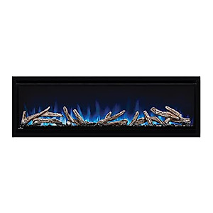 Napoleon Alluravision 42 - NEFL42CHD - Deep Depth Wall Hanging Electric Fireplace, 42-in, Black, Crystal & Log Ember Bed, 3 Flame Colours, Remote Included