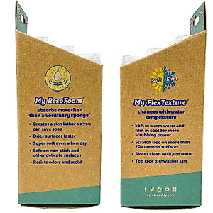 Sponge Daddy Dye-Free Sponges 3 Pack (Pack of 4, Includes 12 Sponges Total) All White Sponge, Dual-Sided Sponge and Scrubber, White Kitchen Sponges