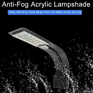 Senzeal X5 Virgo 24 LED Aquarium Light 10W Clip-on Lamp Aquatic Plant Lighting for 10-15inch Fish Tank (Black)