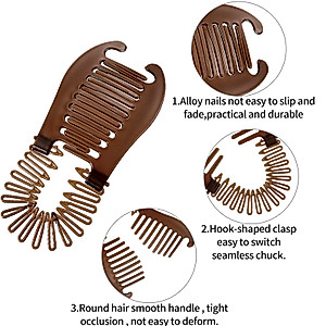 12 Pieces Banana Clips Hair for Thick Hair Flexible Interlocking Banana Clips Plastic Banana Hair Combs Two Sides Hair Combs Elongated Ponytail Holder for Women Girl Hair Accessories, 2 Colors