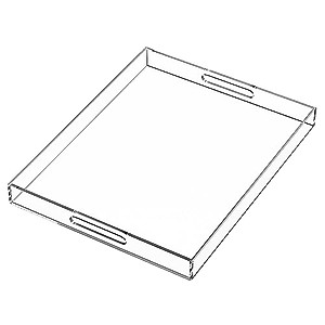 HIIMIEI Acrylic Tray, 16x20 Inches Clear Tray, Acrylic Serving Tray with Handles for Ottoman, Coffee, Appetizer, Breakfast, Bathroom (Clear)