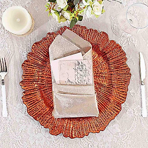 Tiger Chef Charger Plates - Orange Plate Chargers for Dinner Plates - Wedding Décor Place-mats (6, Orange Reef)