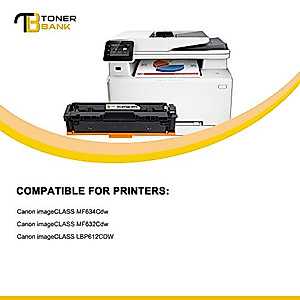 Toner Bank Compatible Toner Cartridge Replacement for Canon 045 045H Toner Cartridges for Color ImageCLASS MF634cdw MF632cdw LBP612cdw MF634 MF632 LBP612C Ink (Black Cyan Magenta Yellow, 4-Pack)