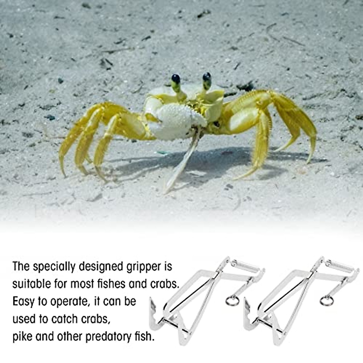 Qiilu Seafood Grabbing Tools Crabs Grabber Stainless Steel 2 Pcs Seafood Grabber Stainless Steel Grabbing Tools for Catching Crabs Pike Predatory Fish (Single Hook)