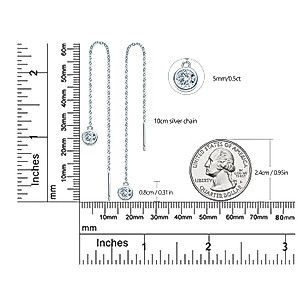 Moissanite Threader Earrings for Women, Sterling Silver Chains Earring Mujer Hypoallergenic Piercing Earring Anniversary Birthday Christmas Gifts for Her