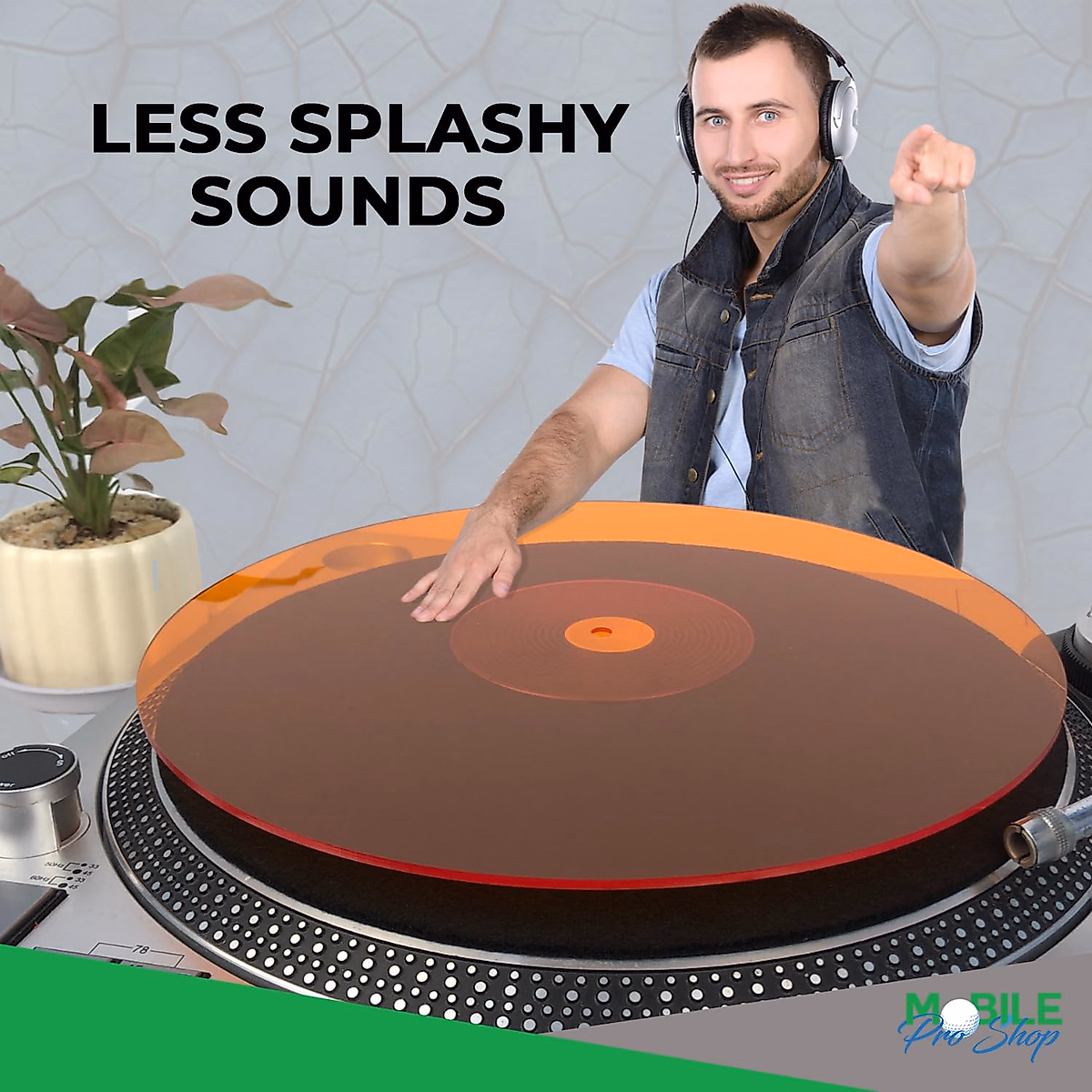 Acrylic Turntable Mat-Platter Vinyl Slipmat for 12 Inches LP Players-Reduced Noise & Improves Sound Quality & Provides Tighter Bass-Anti Static Record Player Mat.