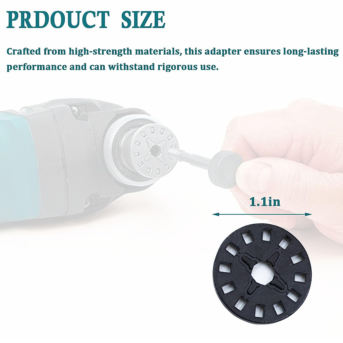 196271-6 Quick-Fit Accessory Adapter for Makita Hex Interface Oscillating Tool 1/4-inch, Gray