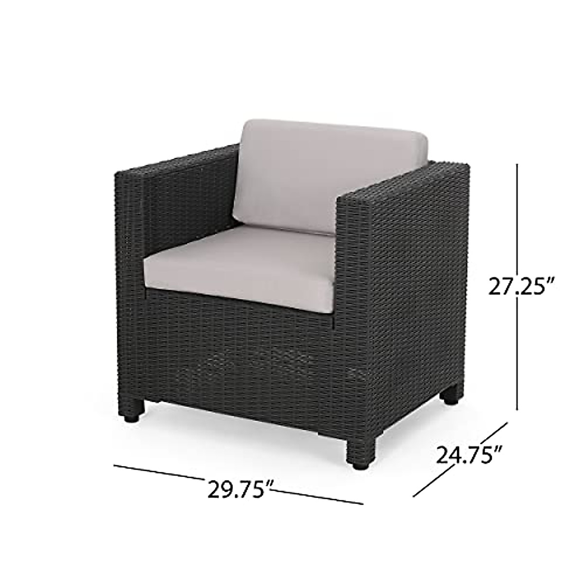 Christopher Knight Home 311164 Outdoor Conversation Sets, Dark Gray + Gray