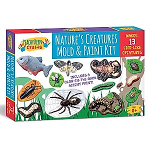 Peachy Keen Crafts Mould and Paint Your Own Creepy Crawlers Craft Set - Make Figurines for Kids to Paint That Glow in The Dark