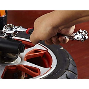 Lichamp 48-in-1 Socket Wrench, Flexible Multi Functional Dog Bone with Rubber Handle, 360 Degree Rotating Head, Any Size Standard Spanner Tool for Home Auto Repair And More