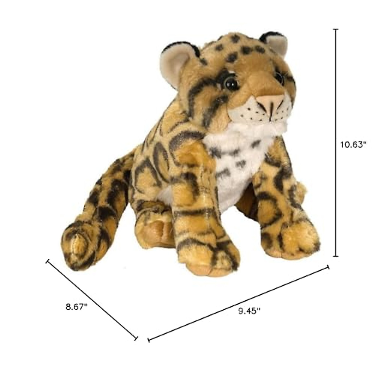 Wild Republic Clouded Leopard Plush, Stuffed Animal, Plush Toy, Gifts for Kids, Cuddlekins 12 Inches