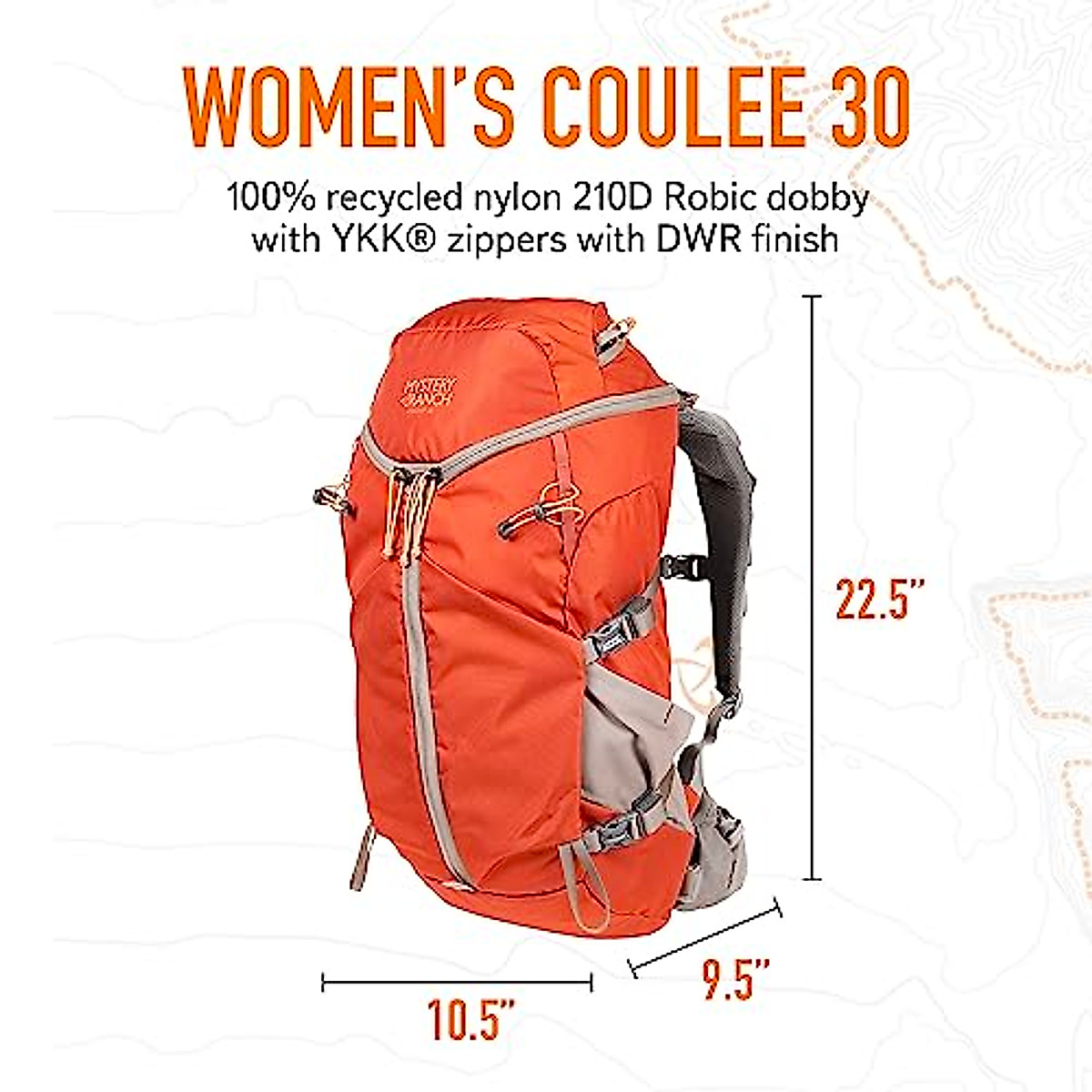 Mystery Ranch Women's Coulee 30 Backpack -Lightweight Hiking Daypack, 30L, M/L, Paprika