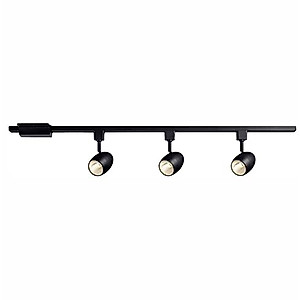 39.37 in. 3-Light Black Integrated LED Linear Round Back Track Lighting Kit