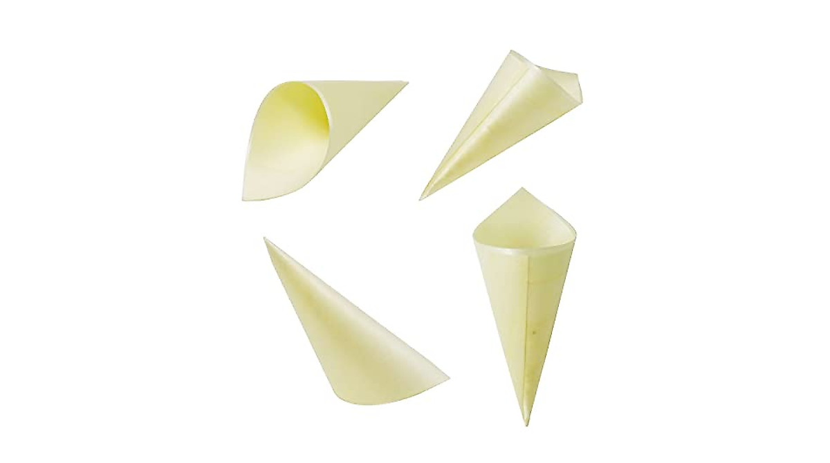 HONBAY 50PCS Wooden Food Cones for Tasty Serving