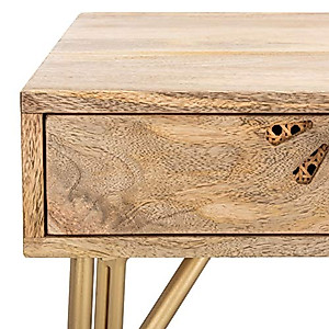 Safavieh Home Office Lily Modern Natural and Brass 2-drawer Desk