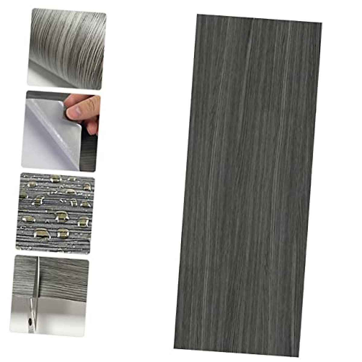 DOITOOL 4pcs Vinyl Bathroom Decals Wood Floor Carpet Grain Home Decor Stickers Cmxcm Laminate Wall Decorative Decal Self-Adhesive Kitchen for Tiles Bedroom Flooring Removable Sticker