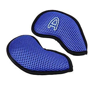 10Pcs/Pack New Meshy Golf Iron Covers Set Golf Club Head Cover Fit Most Irons (Blue)