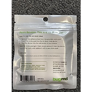 BugMD No Buzz Zone Refiller Pad (6 Refills) - Extra-Strong Adhesive Traps, Indoor Insect Trap Refill, No Harsh Chemicals, Household Friendly, Fly Trap Refill, Flea Trap Refills, Bug Trapper