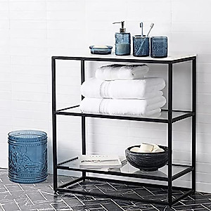 4PCs Dark Blue Glass Bathroom Accessories Set with Decorative Pressed Pattern - Includes Hand Soap Dispenser & Tumbler & Soap Dish & Toothbrush Holder