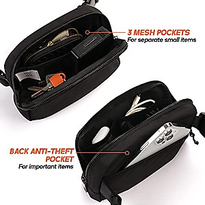 Everywhere Belt Bag with Card Holder Wallet for Women, Fanny Pack Crossbody Bags with Longer-length Adjustable Strap, Unisex Fashion Waist Packs for Workout Travelling Running (Black)