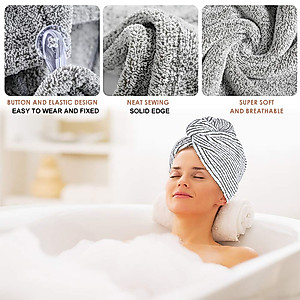 Laluztop 3 Pack Hair Towel Wrap for Women, Ultra Soft Hair Drying Towels, Anti-Frizz & Super Absorbent Hair Turban, Suitable for Curly, Long & Thick Hair