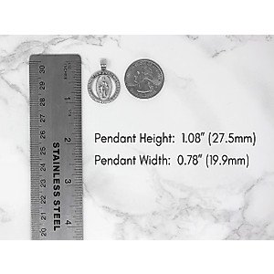 CaliRoseJewelry Sterling Silver Saint Mary Pray for Us Round Charm Pendant