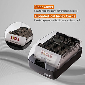 Eagle Business Card Holder Case Box Plastic Push-Button Storage up to 350 Cards