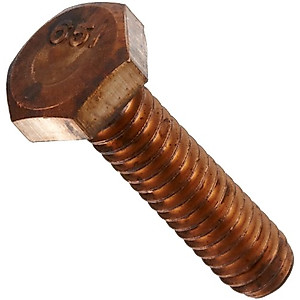Small Parts Bronze Hex Bolt, Plain Finish, Hex Head, External Hex Drive, Meets ASME B18.2.1, 1-1/4" Length, Fully Threaded, 5/16"-18 UNC Threads (Pack of 5)