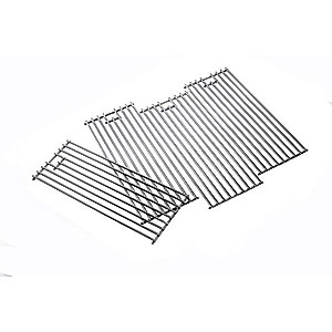 LS'BABQ Replace Parts 4-Pack Stainless Steel BBQ Grill Grates for Bull Most Models 19.25" x 7.5" OEM 16517，Steer Premium 69008,69009, Lonestar Select 87048,87049, 7 Burner Premium 18248,18249
