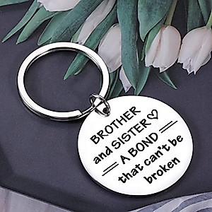Sister And Brother Keychain, Brother Birthday Gifts Idea, Inspirational Christmas Gifts for Sister from Brother Graduation Gifts to Big Brother from Little Sister to Little Brother Sister in Law Gift