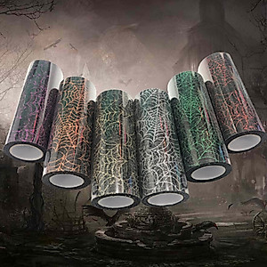 Halloween Tulle, 6 Inch x 10 Yards (30 Feet) Black Tulle Fabric, Spider Web Tulle Rolls, Black Spider Web, Glitter Tulle Rolls Silver