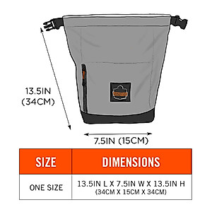 Ergodyne Arsenal 5186 Respirator Mask Storage Bag, Fits Half and Full Face Respirators, Adjustable Roll Top Closure,Gray