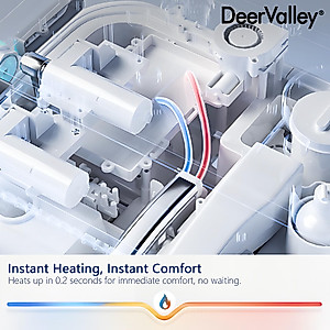 DeerValley Smart Toilet, One Piece Smart Toilet with Bidet Built in, Elongated Toilet with Auto Open & Close, Auto Flush, Warm Water Sprayer & Dryer, Heated Seat, Foot Kick Operation