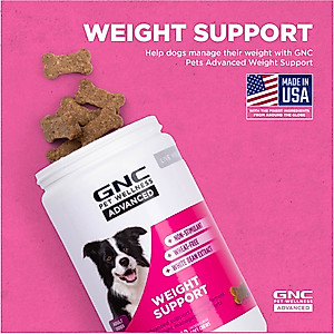 GNC Pets Advanced Weight Support Dog Supplement Soft Chews | Weight Control Dog Supplement for Adult Dogs | 90 Ct Chicken Flavor Weight Management Dog Supplement,FF14874
