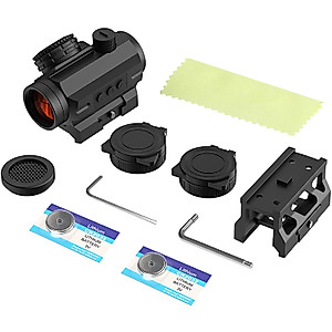 Feyachi V30 2MOA Red Dot Sight Auto On & Off 1x20mm Compact Reddot Optics with Low Profile and Absolute Co-Witness Mount, Flip Up Lens Covers and Anti Reflection Device