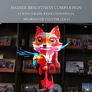 Hologram Fan, Faryuan 3D Holographic Display Air Fan Video Projector,Promotional Player Machine,224 Led 16.5inch Diameter Advertising Led Fan 3D Hologram Projector