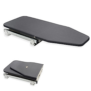AKOZLIN Retractable Pull Out Ironing Board Closet Sliding Out Swivel Iron Board Mounted in Drawer with Heat Resistant Ironing Cover, Board Size: 31.88"*13", Gray