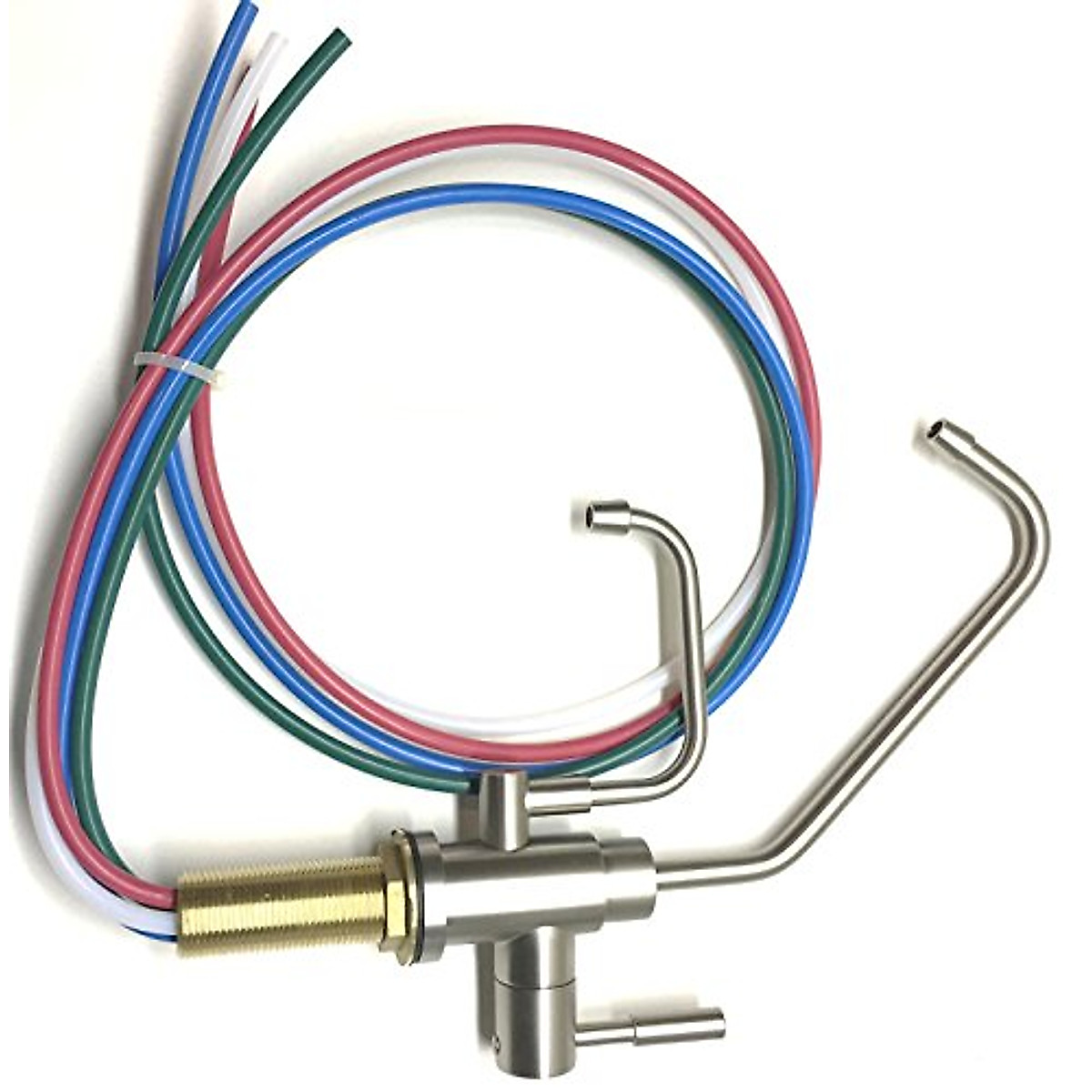 Universal Ionizer Faucet for Under Sink Installation - Brushed Nickel Finish with Installation Kit (Kit B - 3/8" Line Size, 1/4" Ionizer Fitting Size)