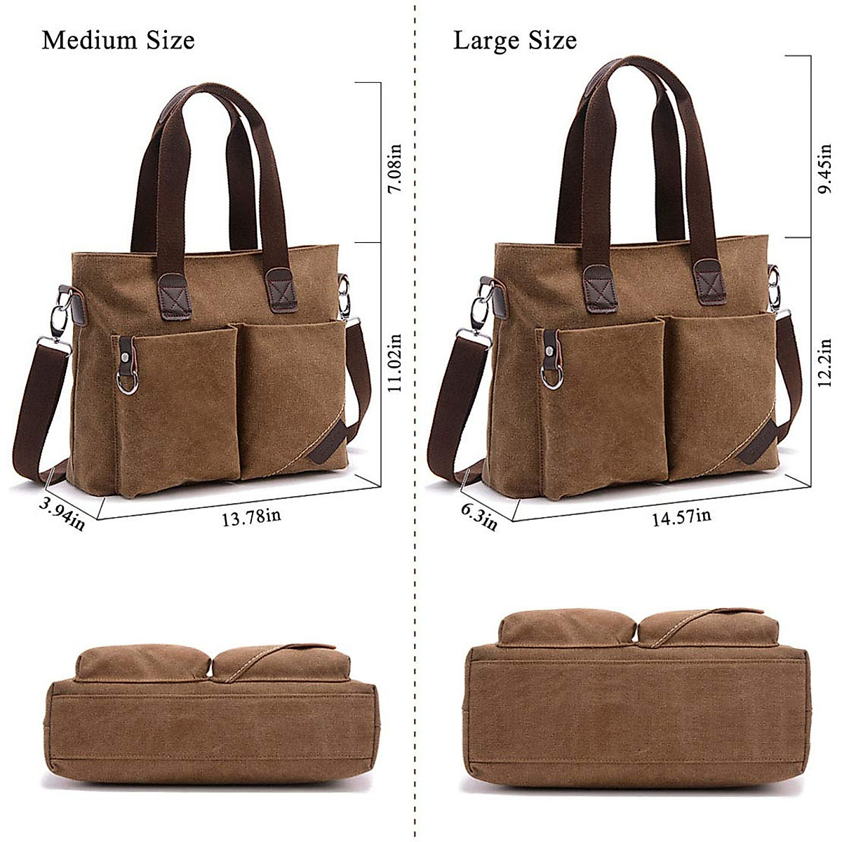 ToLFE Women Top Handle Satchel Handbags Tote Purse Shoulder Bag (Medium: (L) 13.78" x(W) 3.94" x(H) 11.02", Army Green)