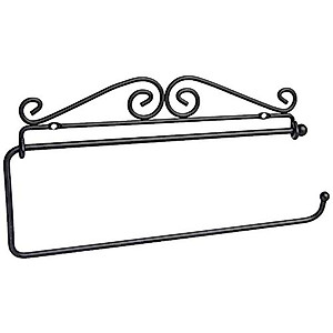 Spectrum Diversified Scroll Paper Towel Holder, Wall Mount, Black