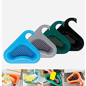 Swan Drain Basket Kitchen Sink 2023 heavy duty 4 PCS Kitchen Sink Strainer, Triangle Sink Filter, Side Corner Sink Strainer Basket, Multifunction Food Catcher Filter, Kitchen Sink Accessories