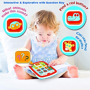 Baby Tablet Toys for 1 Year Old Boy, 1 Year Old Girl Toys Light up Infant Toddler My First Learning Tablet Toy 12 Month Toys 6-12 12-18 18-24 Months, Gifts for 1 2 3 Year Old Kids Boys Girls