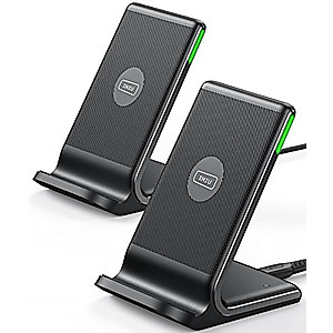 Wireless Charger, INIU [2 Pack] 15W Qi-Certified Fast Wireless Charging Stand with Sleep-Friendly Adaptive Light Compatible with iPhone 14 13 12 11 Pro XR XS X Plus Samsung Galaxy S21 S20 Note 20 etc