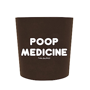 Funny Guy Mugs Poop Medicine Travel Tumbler With Removable Insulated Silicone Sleeve, Brown, 16-Ounce