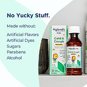 Kids Cold Medicine for Ages 2+, Hylands Naturals Kids Cold & Cough, Day and Night Combo Pack, Syrup Cough Medicine for Kids, Nasal Decongestant, Allergy Relief, 4 Fl Oz (Pack of 2)